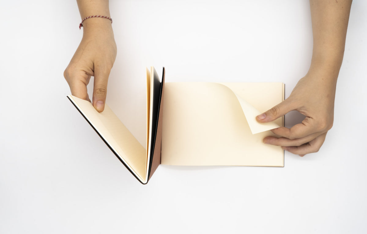 Double Sided Notebook - L Type - Brick Red § Black – Triangle Notebook